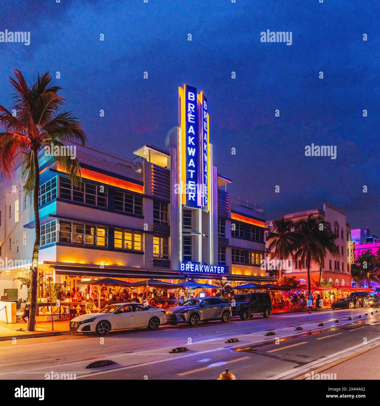 Hotel Breakwater South Beach, Ocean Drive, Miami Beach, Florida, USA ...