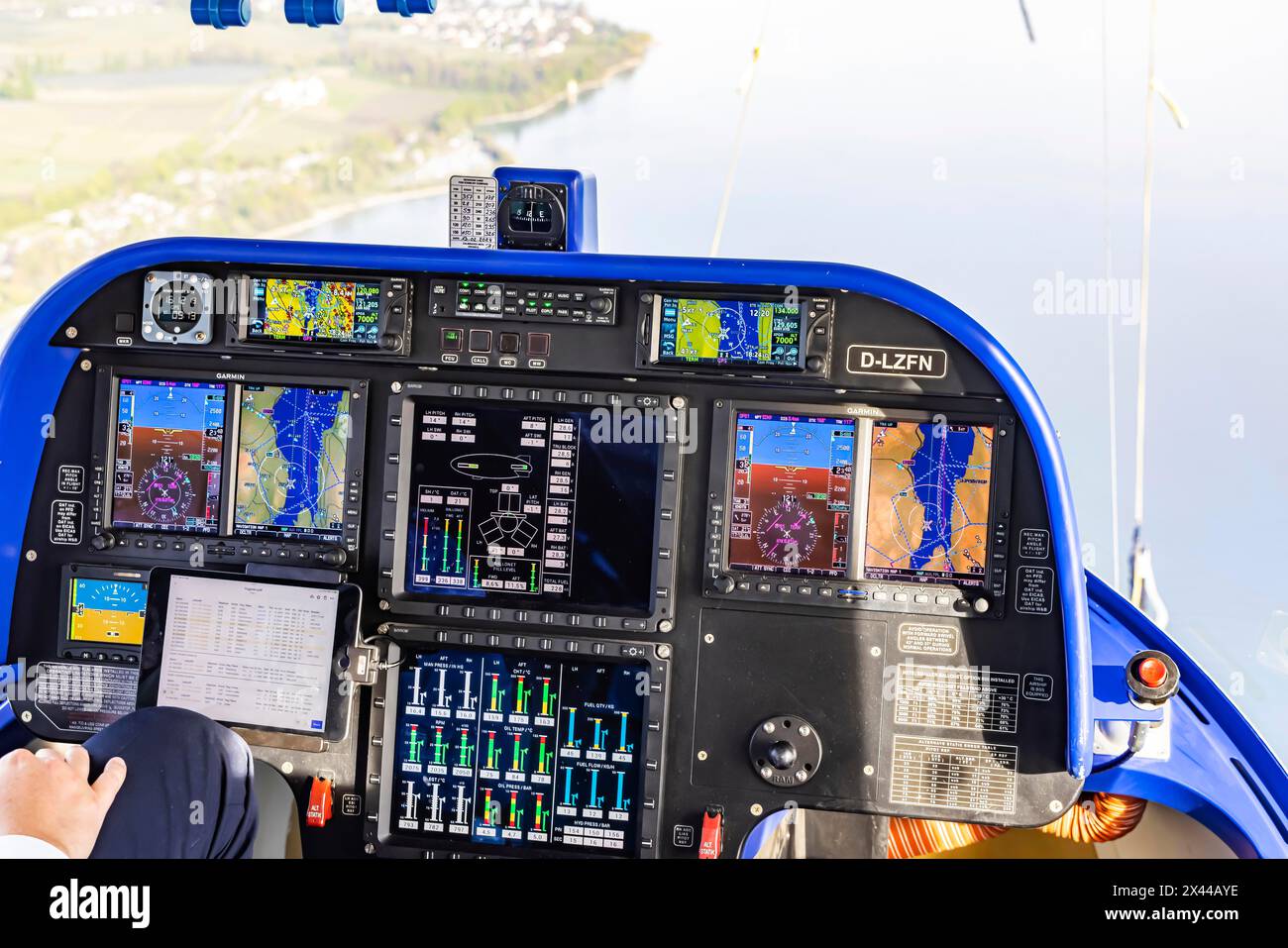 Zeppelin flight over Lake Constance and the Lake Constance region, view ...