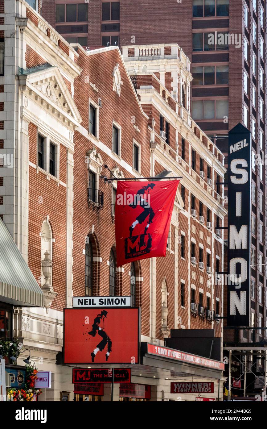 "MJ the Musical" marquee at the, Neil Simon Theater, Times Square, NYC ...
