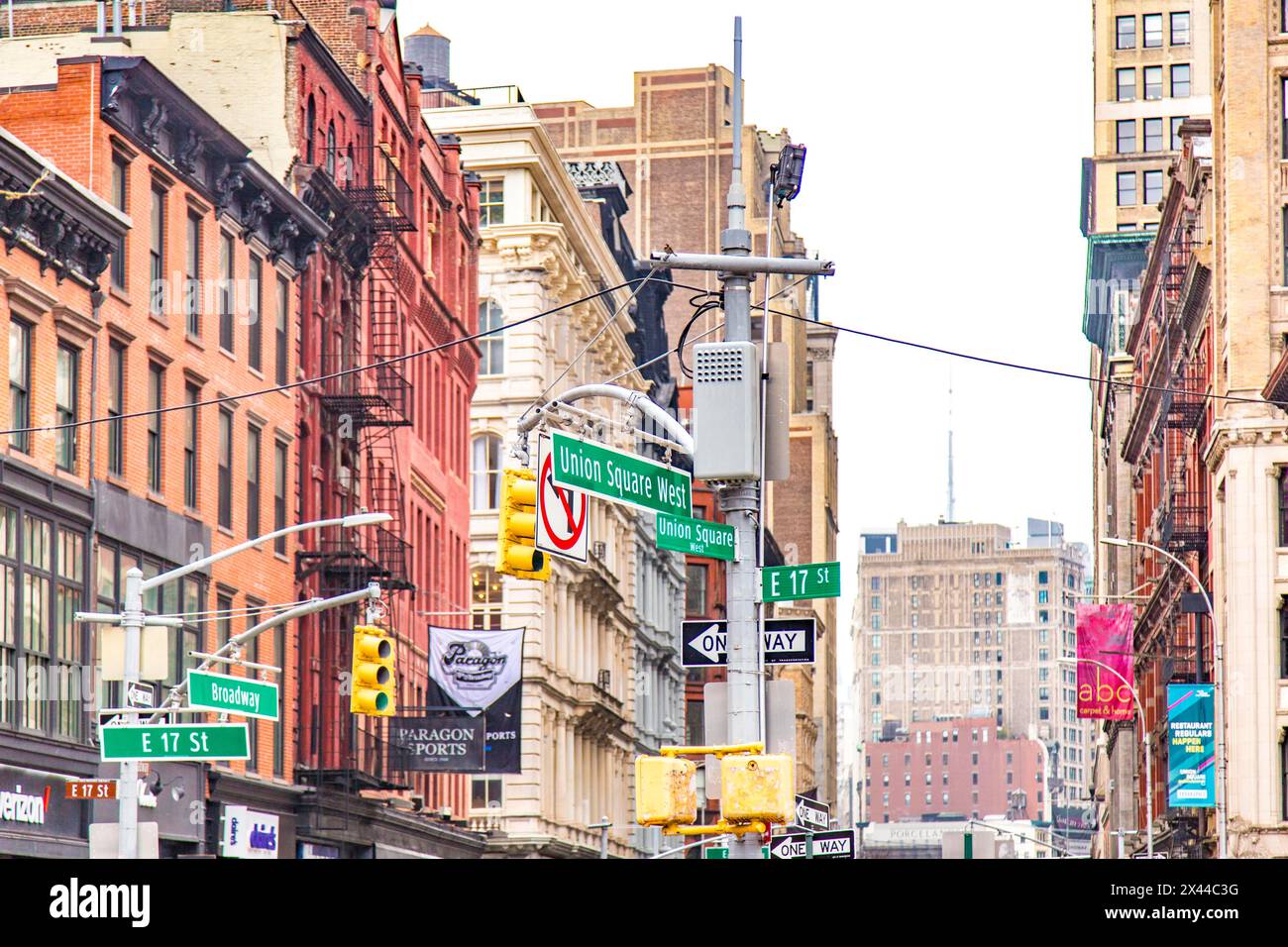 Street signs at Union Square, Manhattan, New York City Stock Photo - Alamy