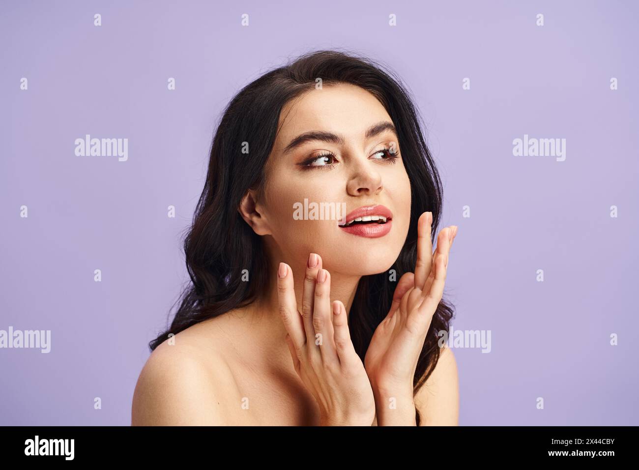 Attractive woman flawless makeup looks hi-res stock photography and ...