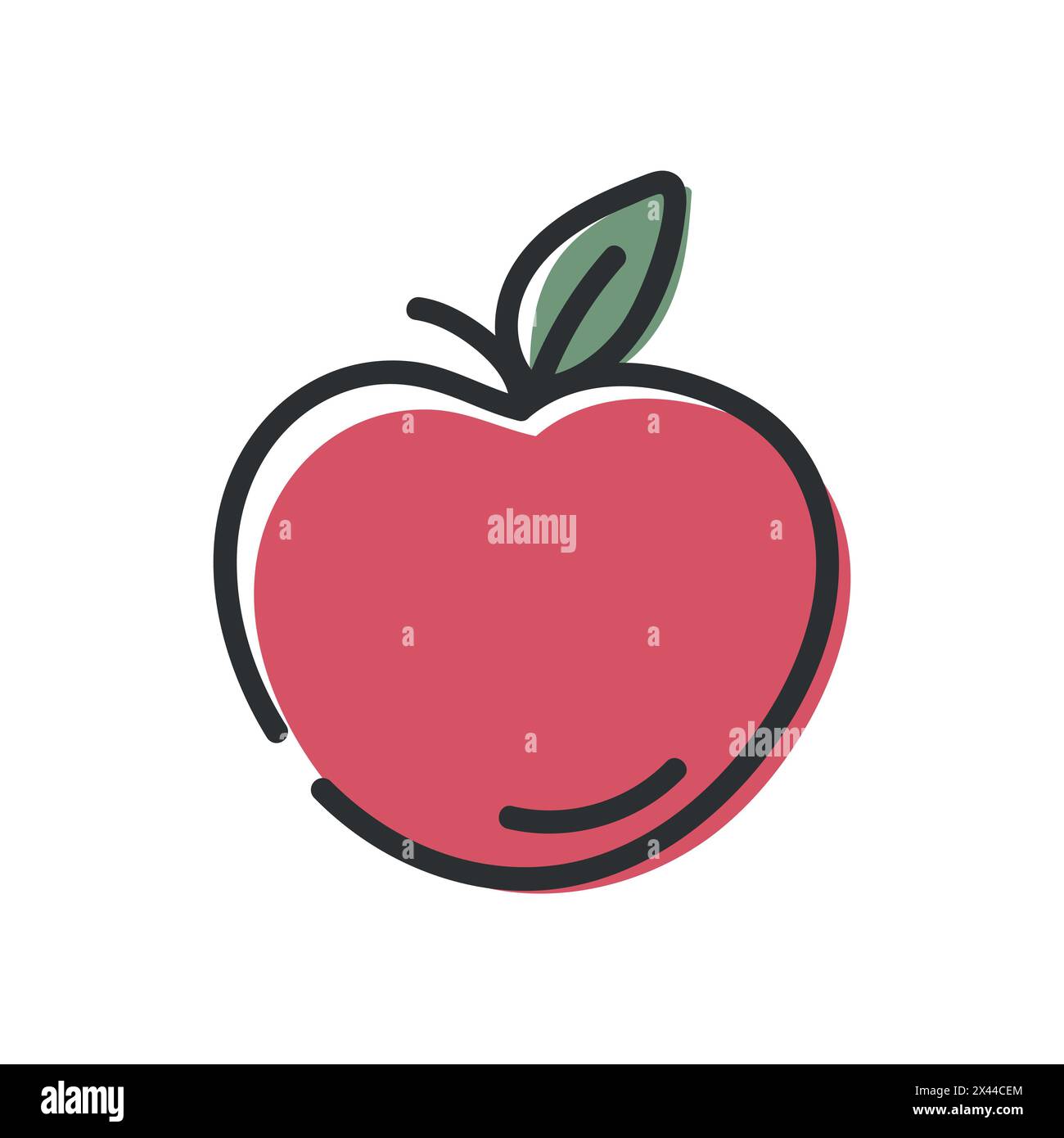 Apple line icon. Apple outline isolated on white background. Vector ...