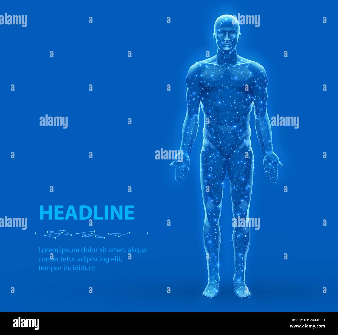 Human body. Abstract vector. Digital anatomy, Medical technology ...