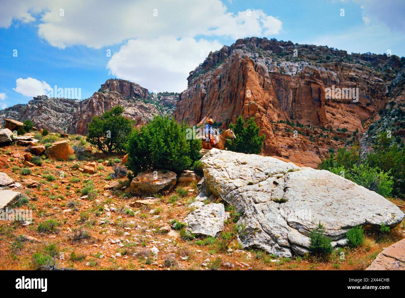 Cowboy between rocks, Canyon de Chelly National Monument, area of the ...