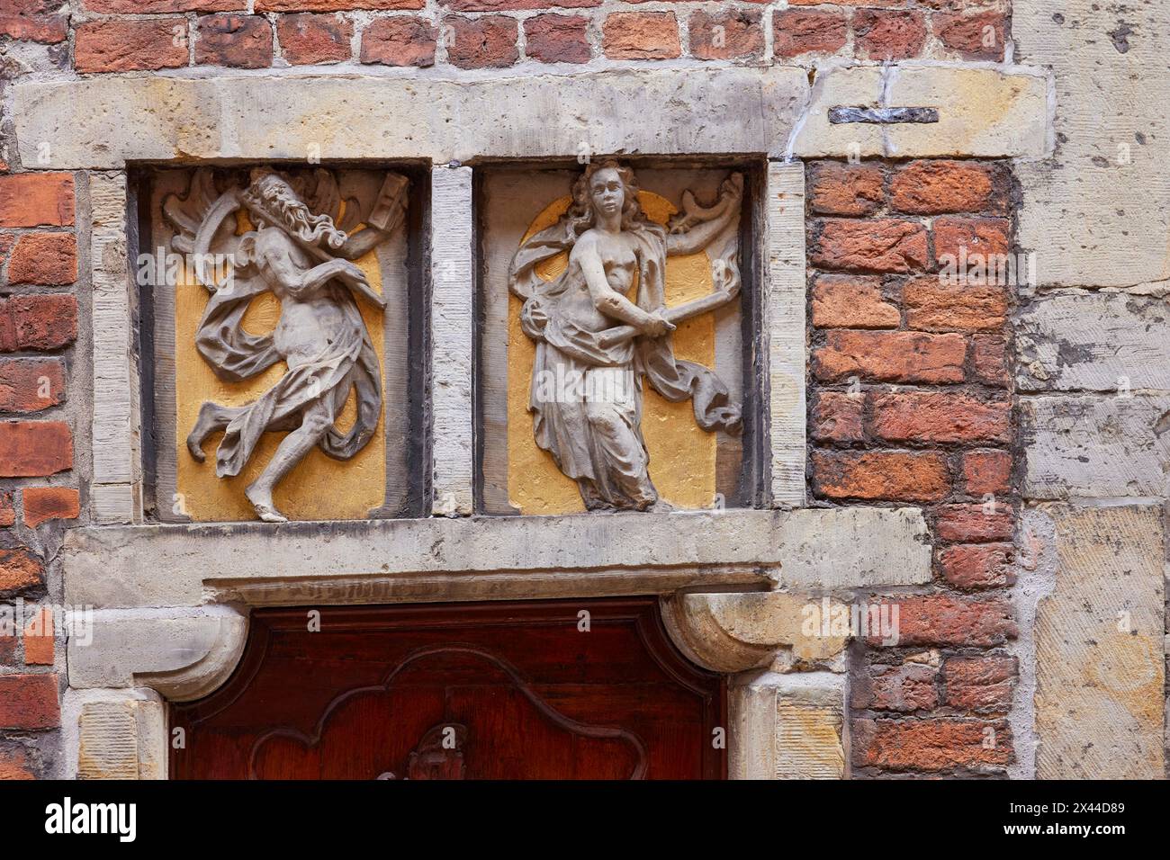 Relief in the lintel of a house in Boettcherstrasse in Bremen ...