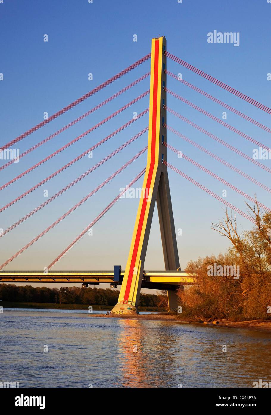 Fleher Bridge over the Rhine with the highest bridge pylon in Germany ...