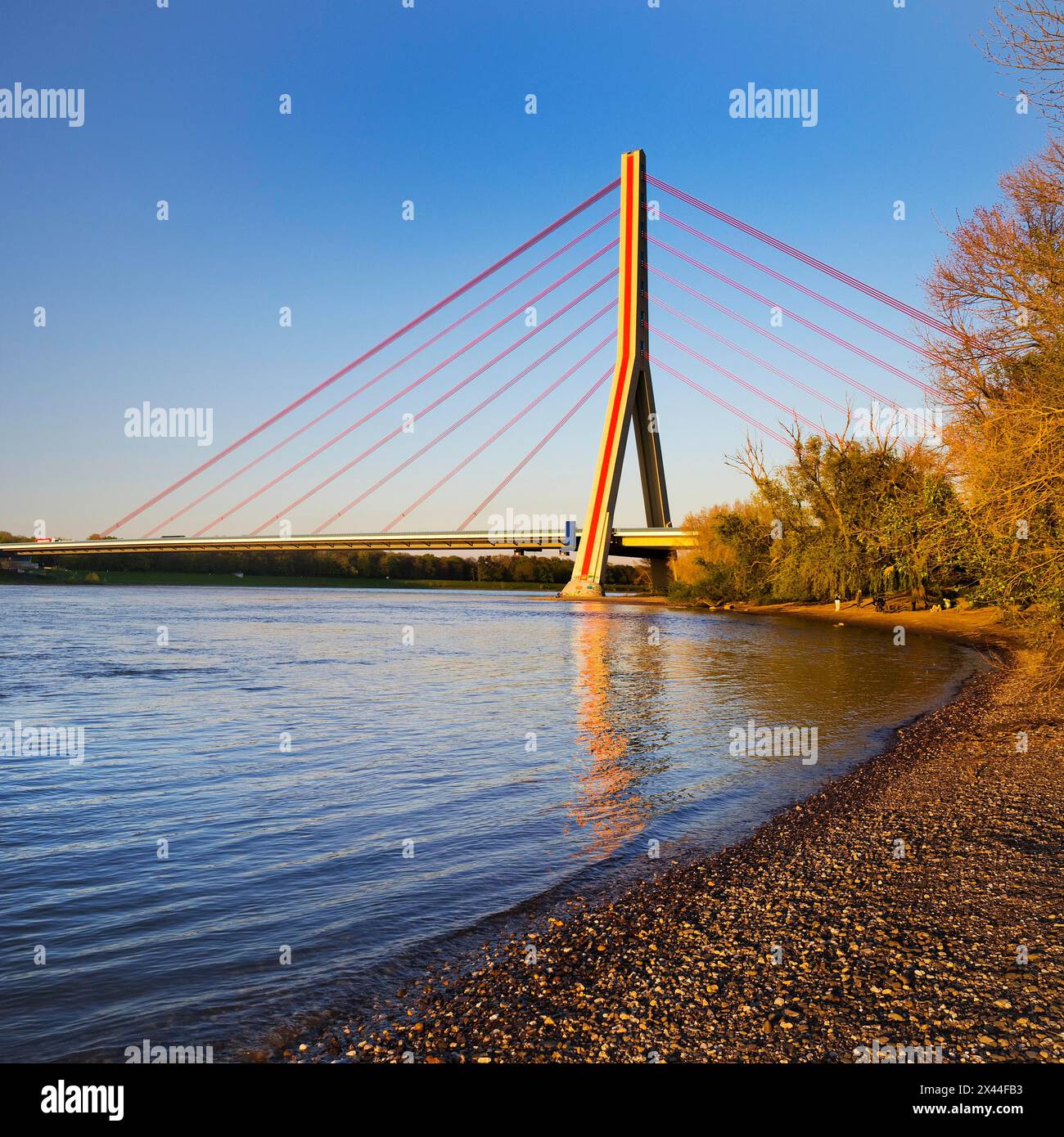 Fleher Bridge over the Rhine with the highest bridge pylon in Germany ...