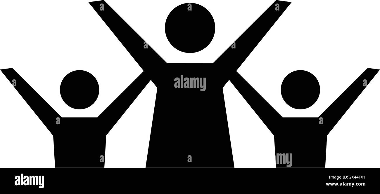 Community icon, people with love, unity and harmony society in a glyph ...