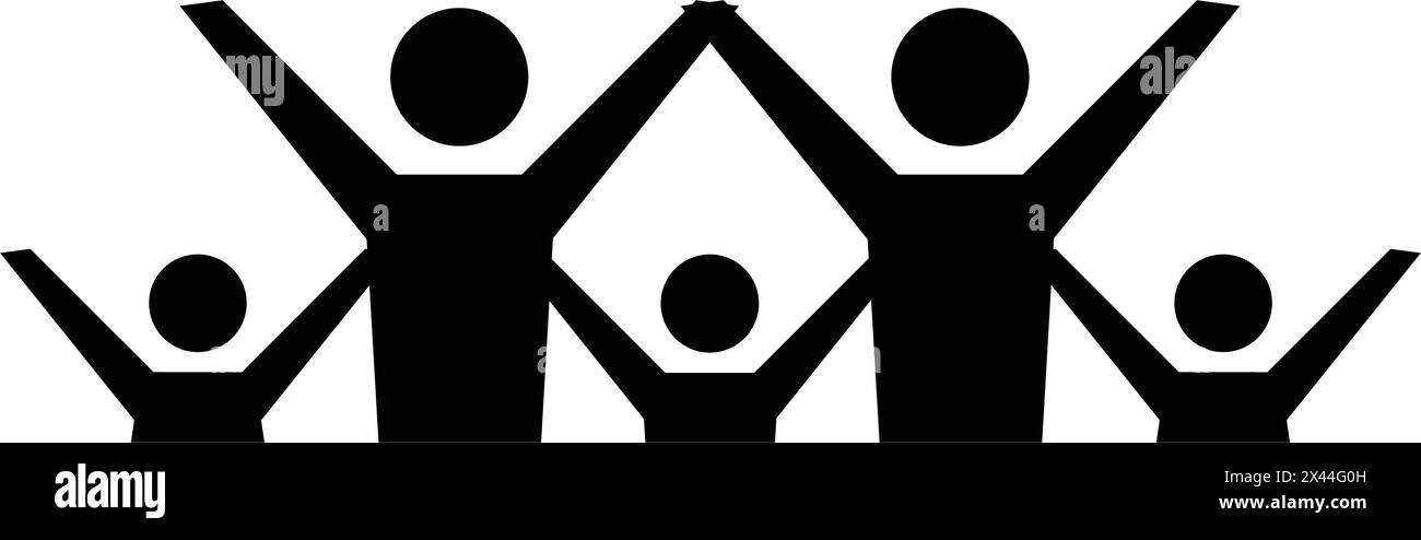 Community icon, people with love, unity and harmony society in a glyph ...