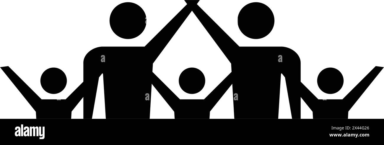 Community icon, people with love, unity and harmony society in a glyph ...