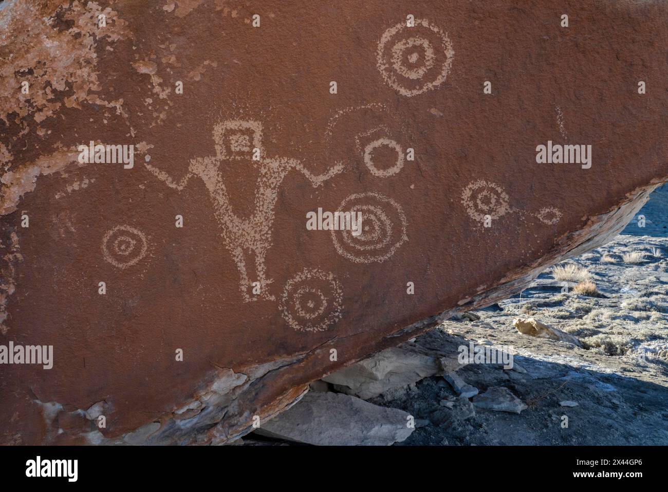 USA, Utah. Juggler Panel petroglyphs in San Rafael Swell Recreation ...