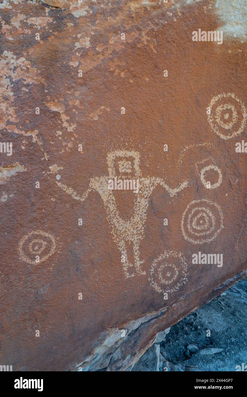 USA, Utah. Juggler Panel petroglyphs in San Rafael Swell Recreation ...