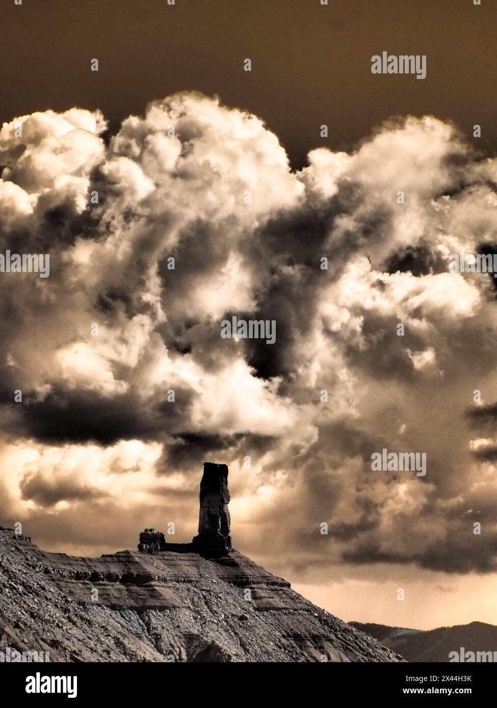USA, Utah. Infrared of Fisher Towers with large clouds Stock Photo - Alamy