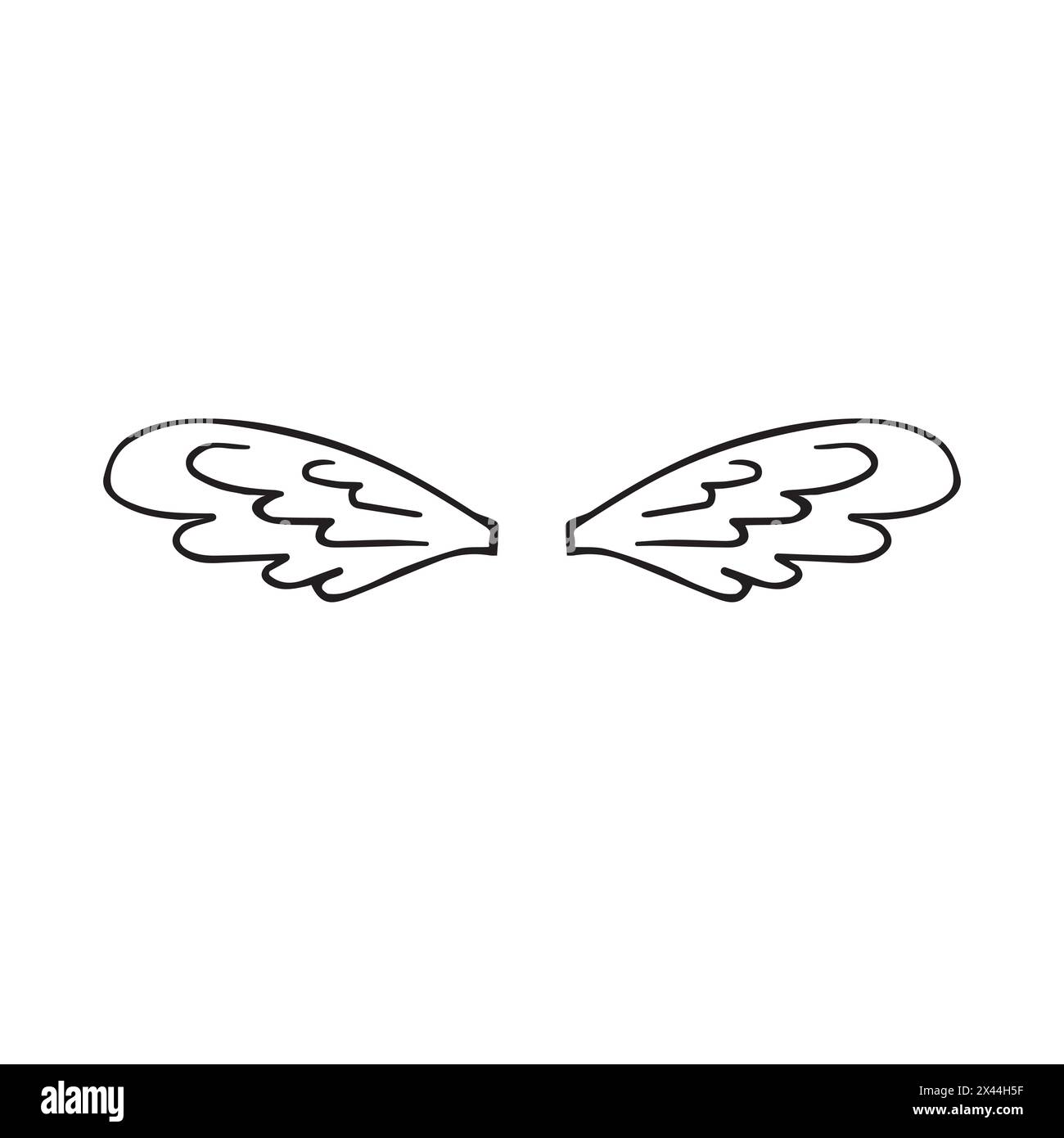 Vector hand drawn doodle sketch wings Stock Vector Image & Art - Alamy