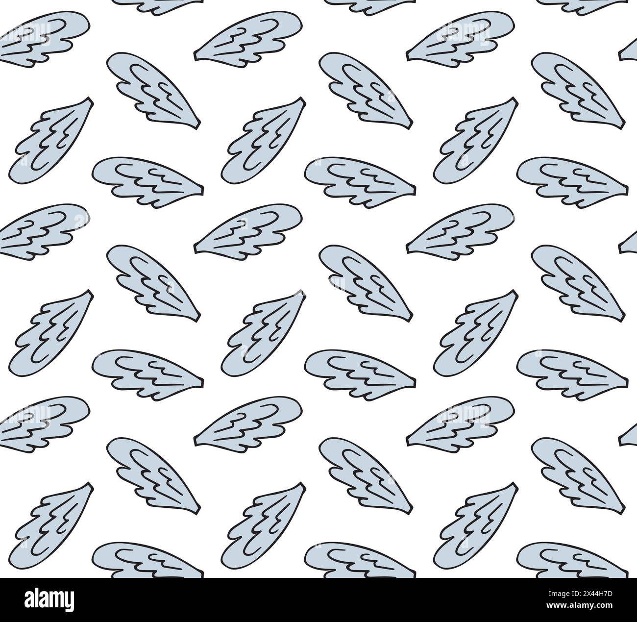 Vector seamless pattern of hand drawn wings Stock Vector Image & Art ...