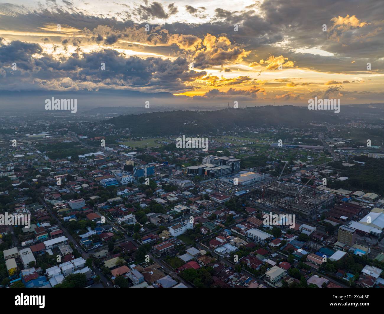 Modern buildings and residential village in Davao City. Mindanao ...