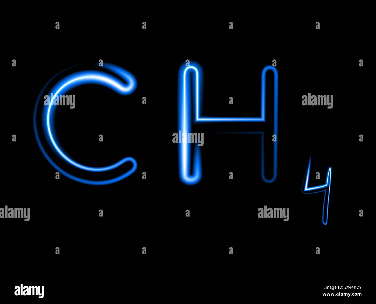 Vector isolated illustration of methane formula with neon effect Stock ...