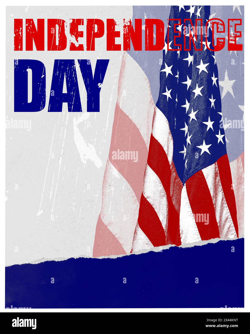 American Flag with Independence word. Promotional poster for historical ...