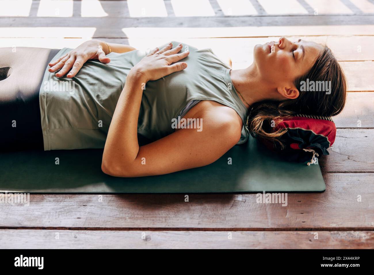 Lying on stomach breathing hi-res stock photography and images - Alamy