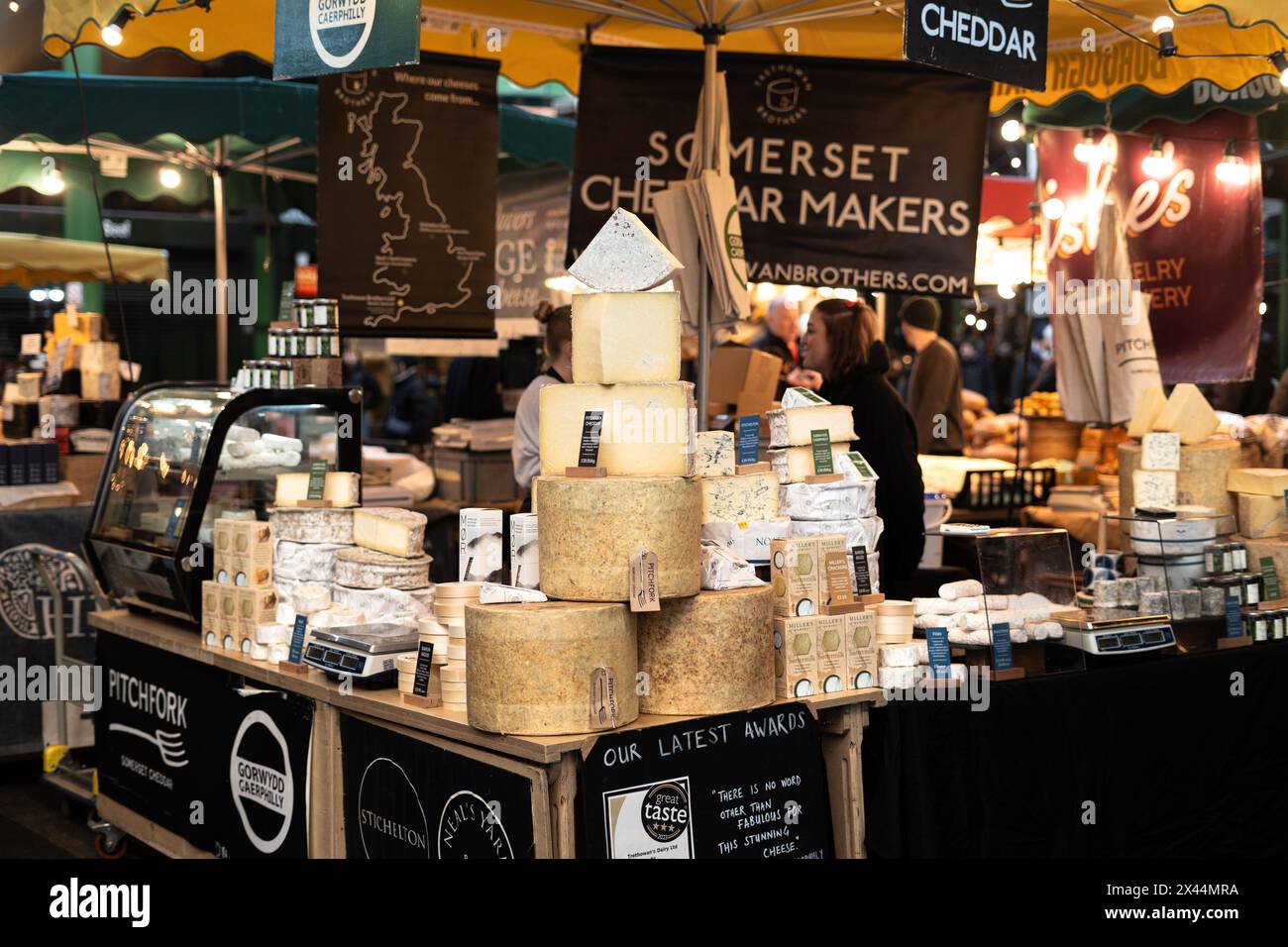 Borough Market, cheese stall Stock Photo - Alamy