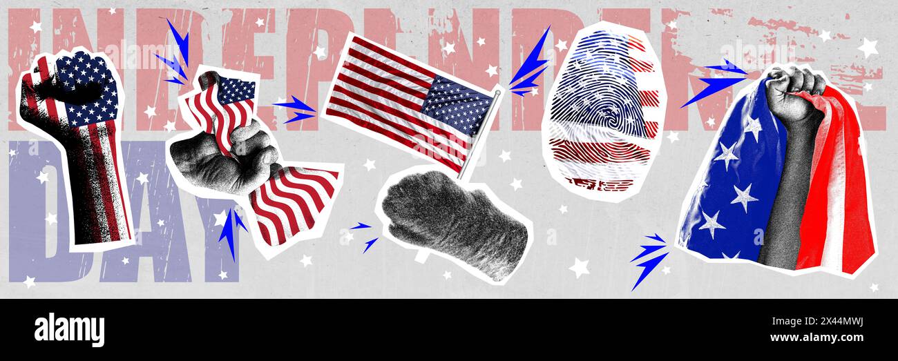 Strength in unity. Human hands and American flags, convey powerful ...