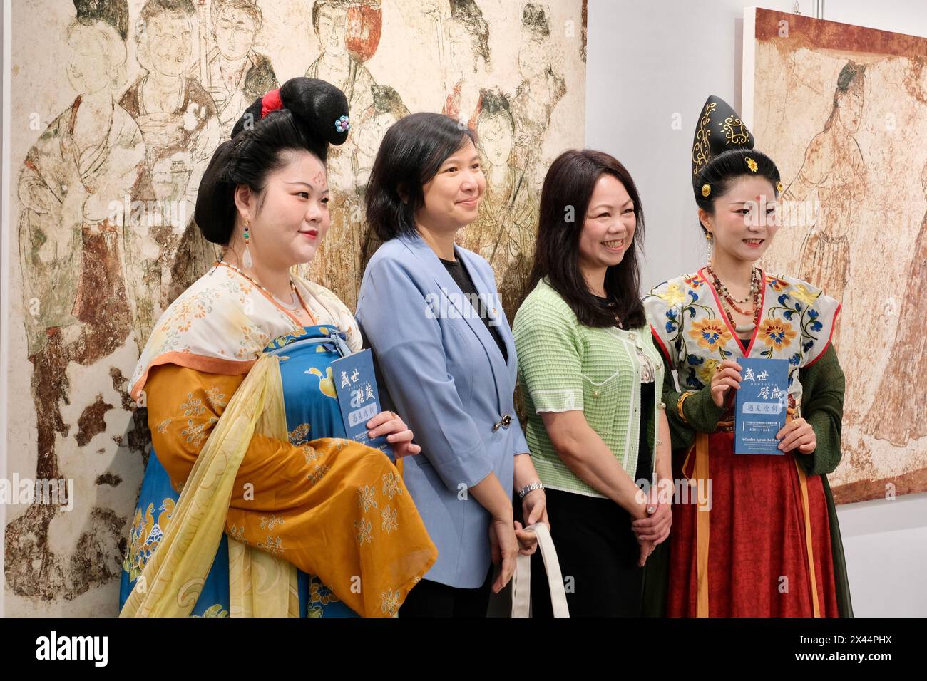 Macao, China. 30th Apr, 2024. Visitors pose for photo at "A Golden Age ...