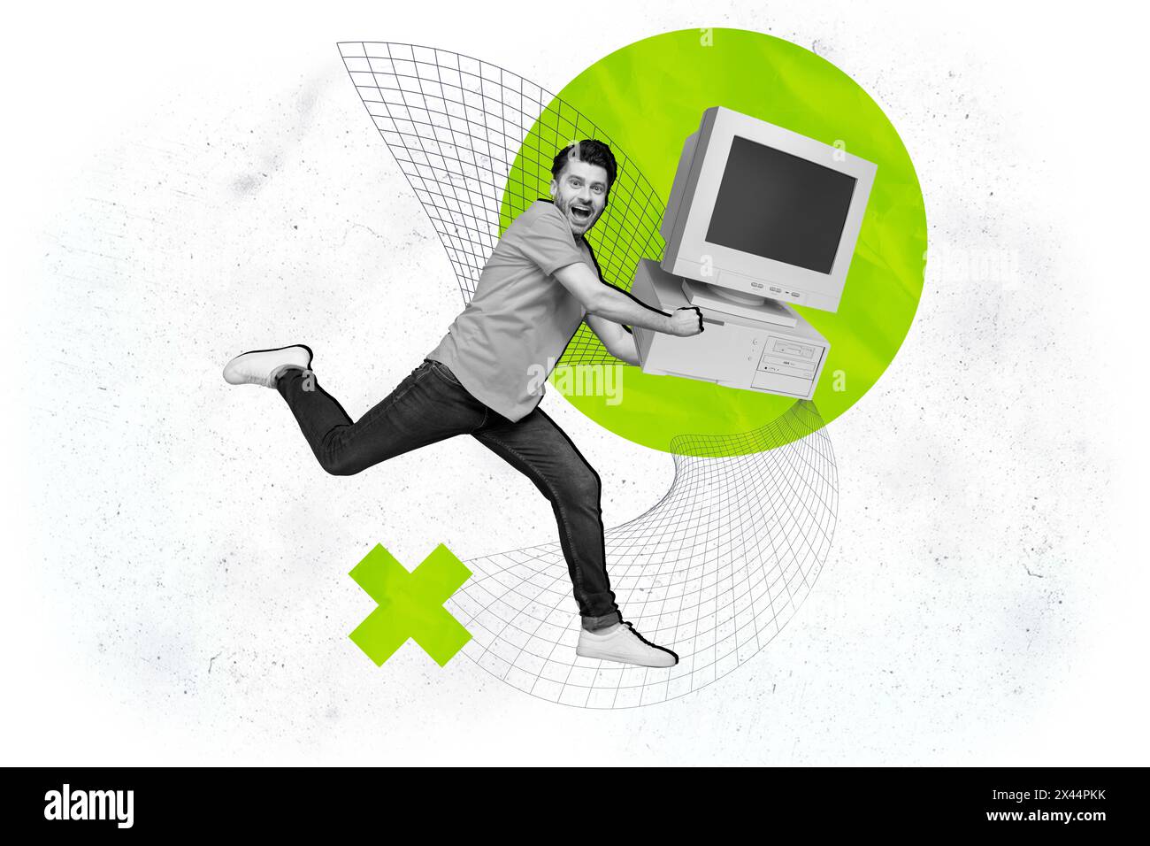 Composite trend artwork sketch photo collage of black white silhouette ...