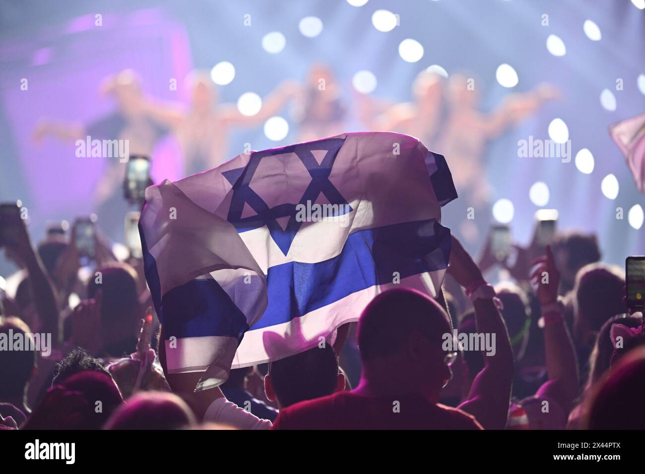 LIVERPOOL 20230513Fans showing an israeli flag as Noa Kirel from Israel ...
