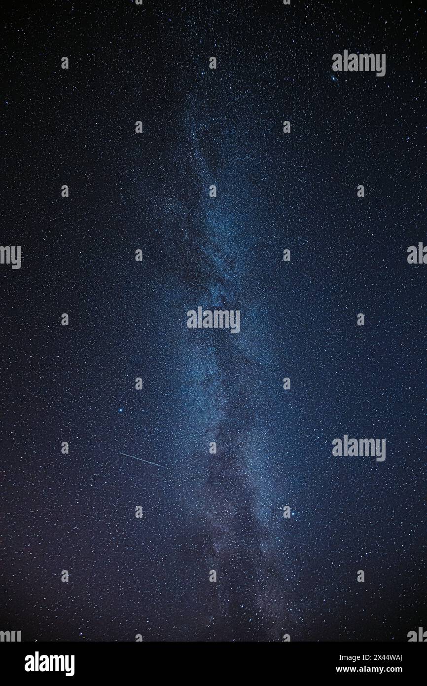 Background Night Starry Sky With Bright Stars And Meteoric Track Trail ...