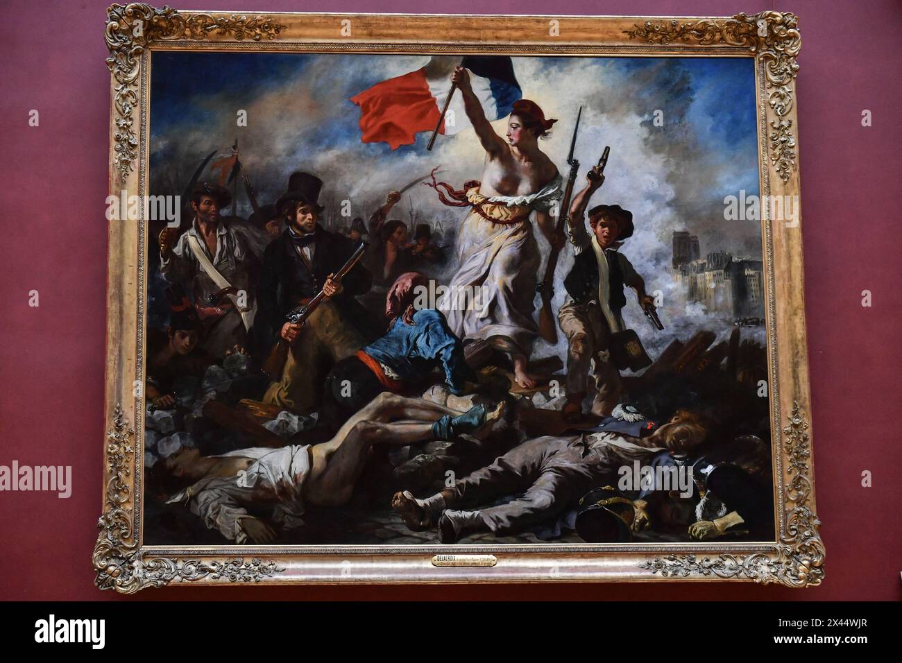 This photograph shows Eugene Delacroix's painting "Liberty Guiding the ...