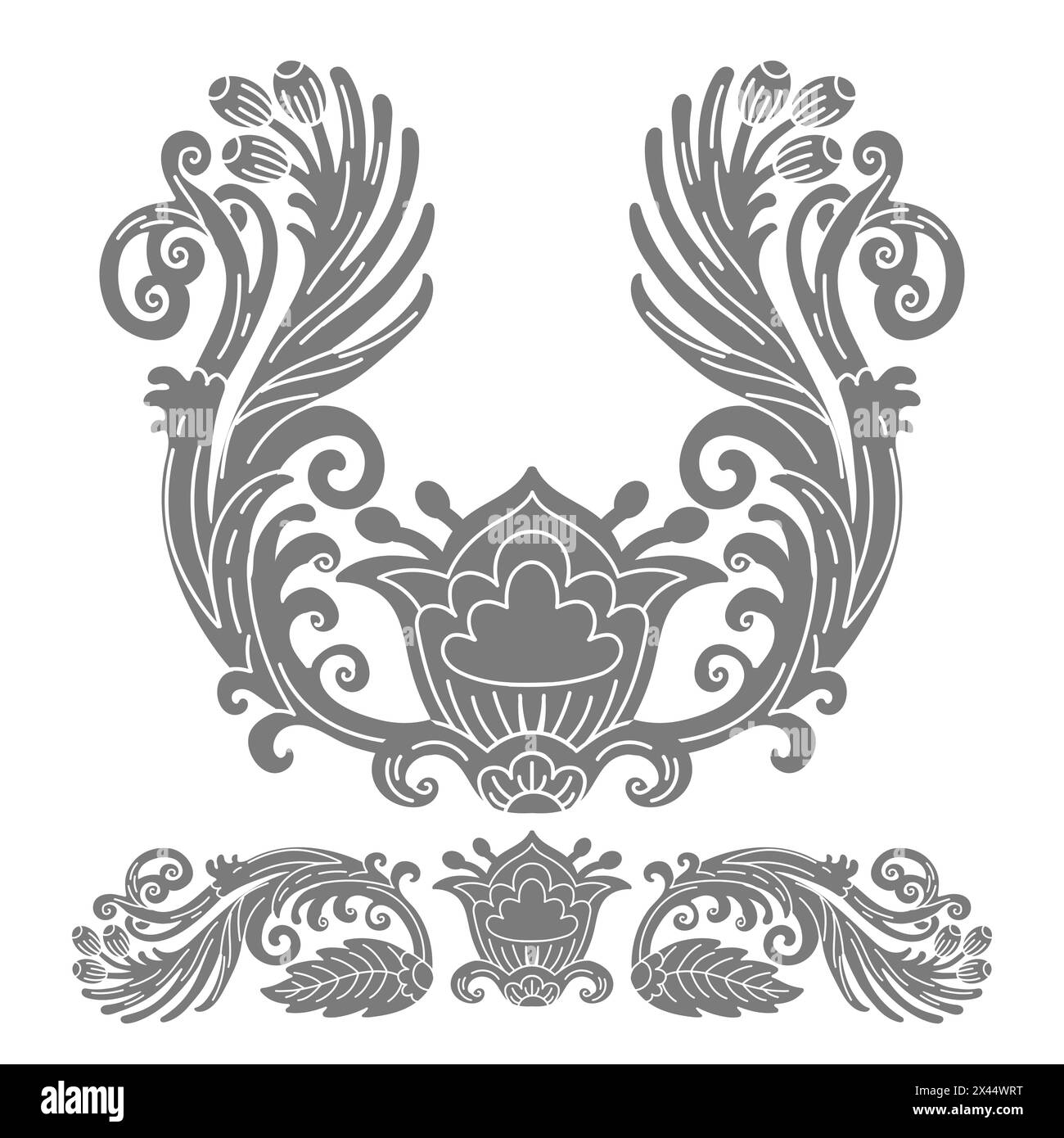 Abstract ornate floral vector isolated illustration Stock Vector Image ...