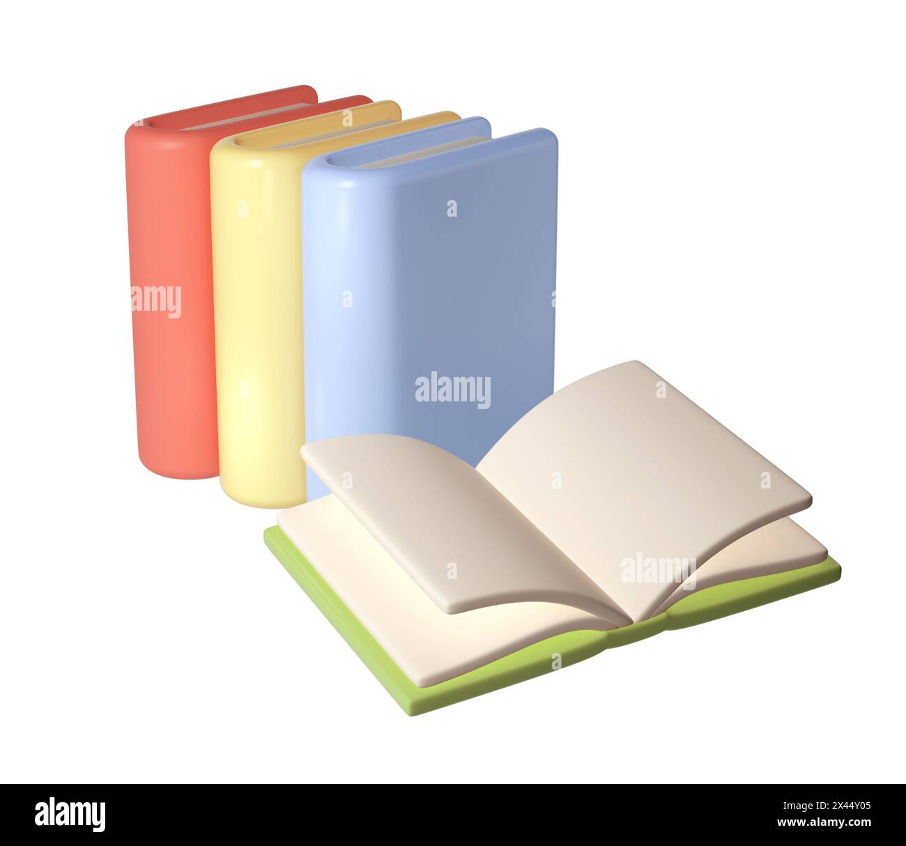 3D Stack of Books, university or school college graduate Icon. Render ...