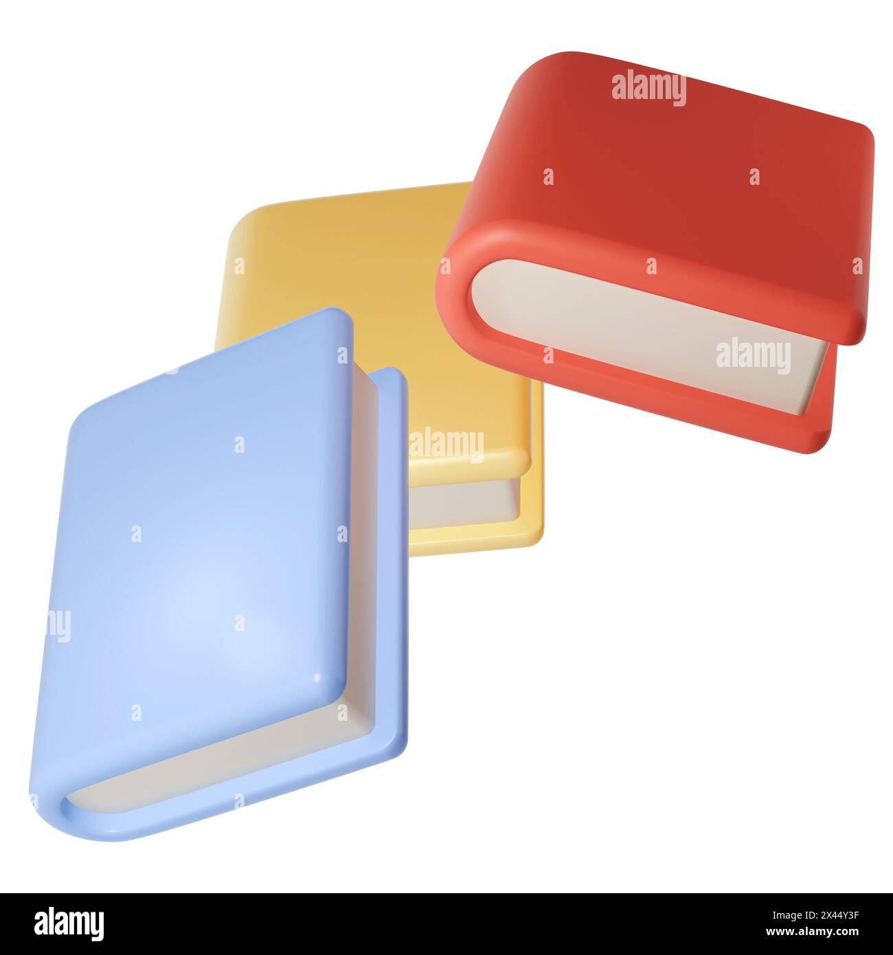 3D flying Books graduate Icon. Render Education or Business Literature ...