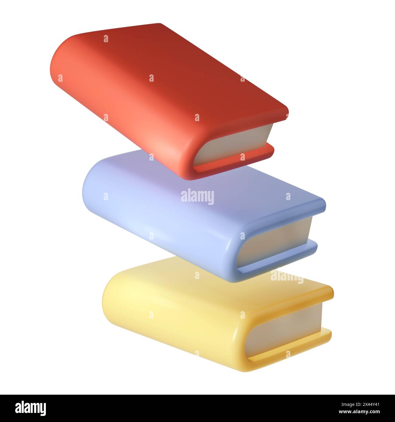 3D Stack of Book back to school, university or college graduate Icon ...