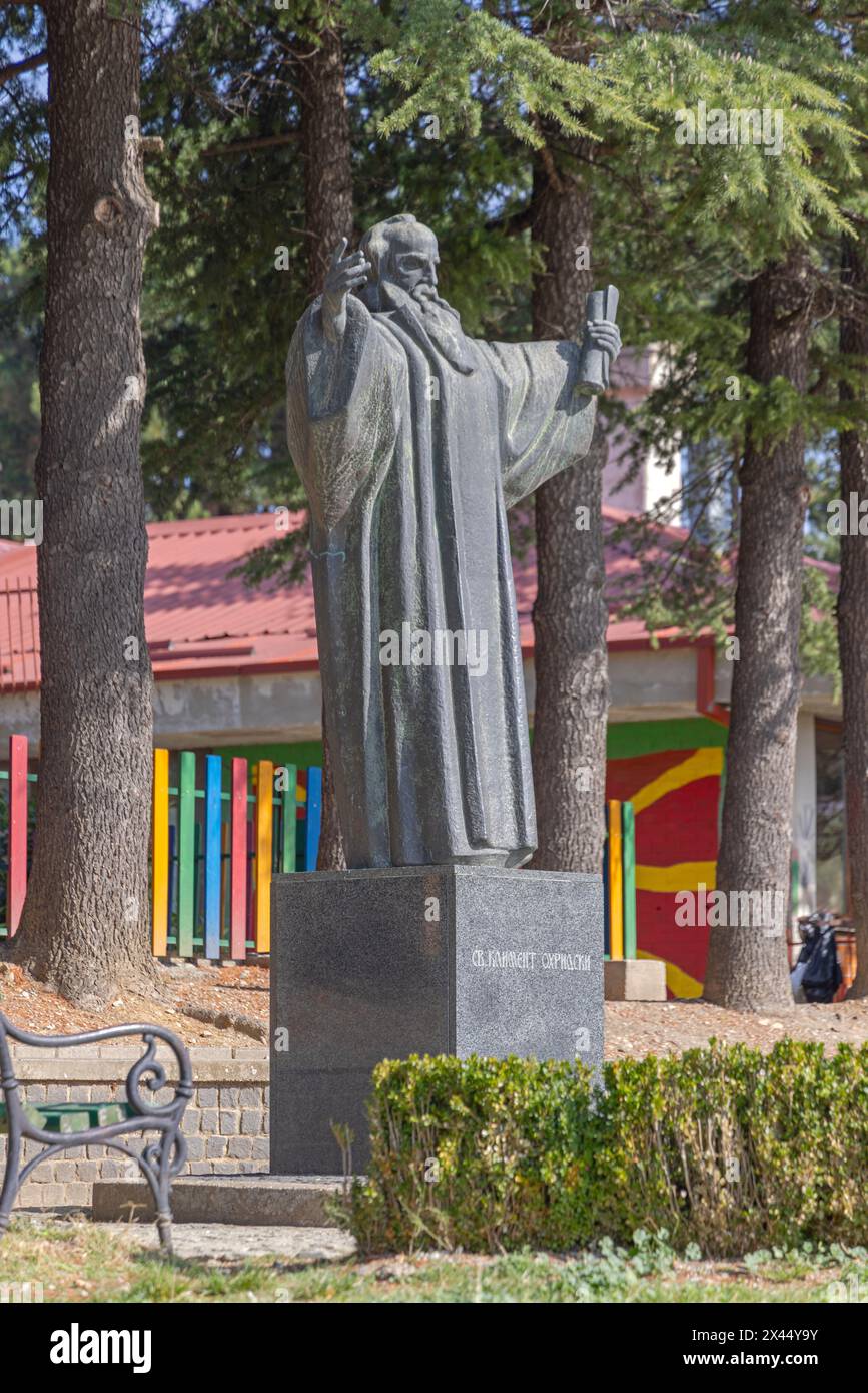 Ohrid, North Macedonia - October 23, 2023: Monument of St. Clement of ...