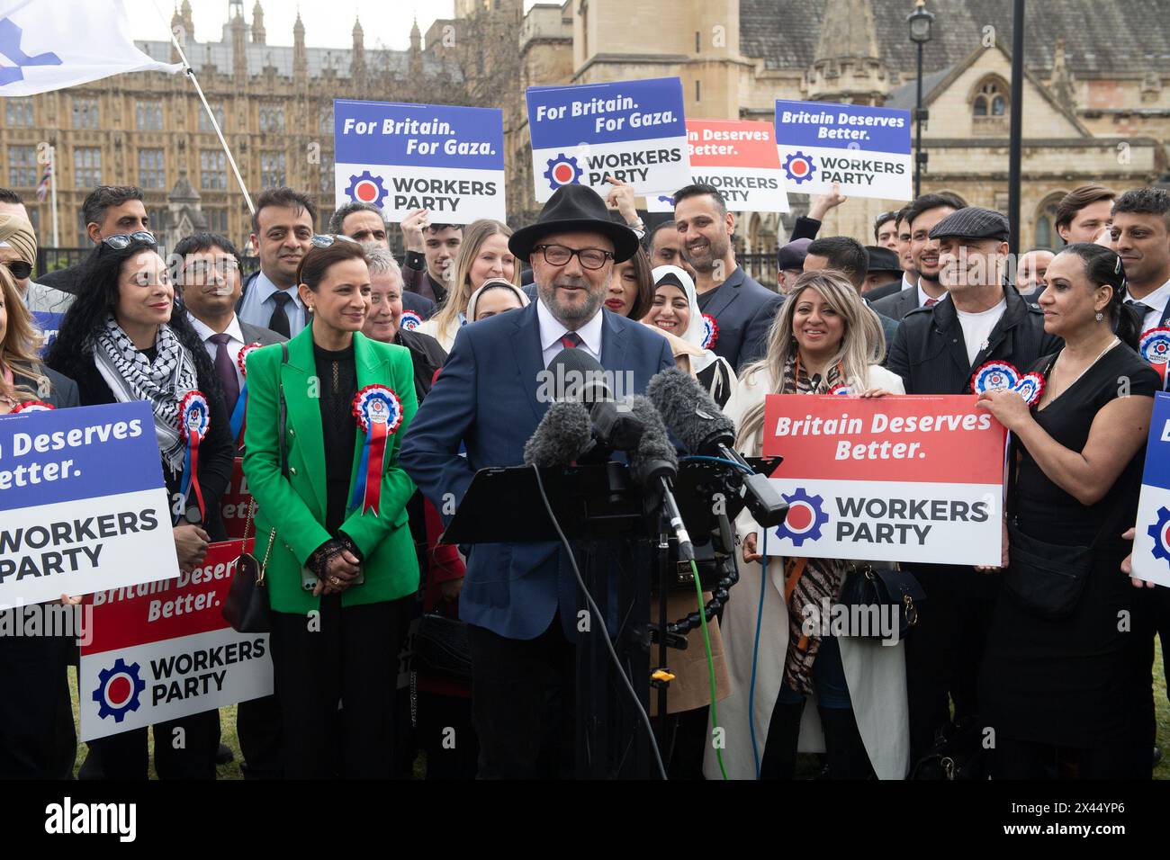London, UK. 30 Apr 2024. George Galloway announces his general election ...