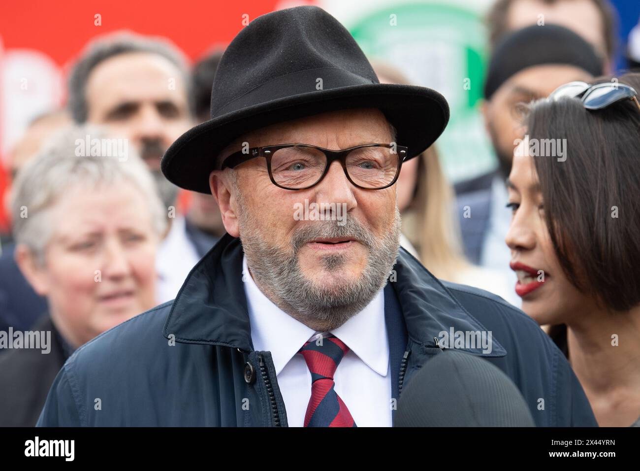 London, UK. 30 Apr 2024. George Galloway announces his general election ...