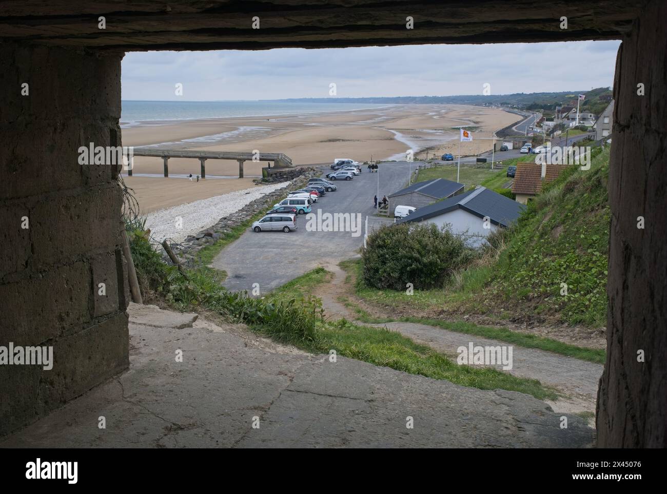 Vierville-sur-Mer, France - Apr 23, 2024: Omaha Beach D-Day. View from ...