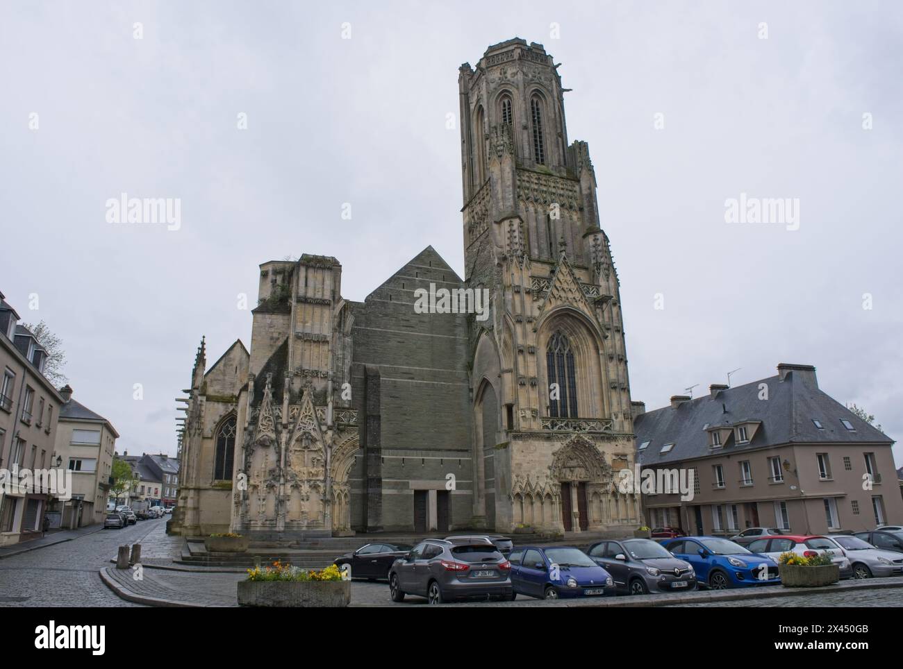 Saint-Lo, France - Apr 27, 2024: Coutances Cathedral. Streets and ...