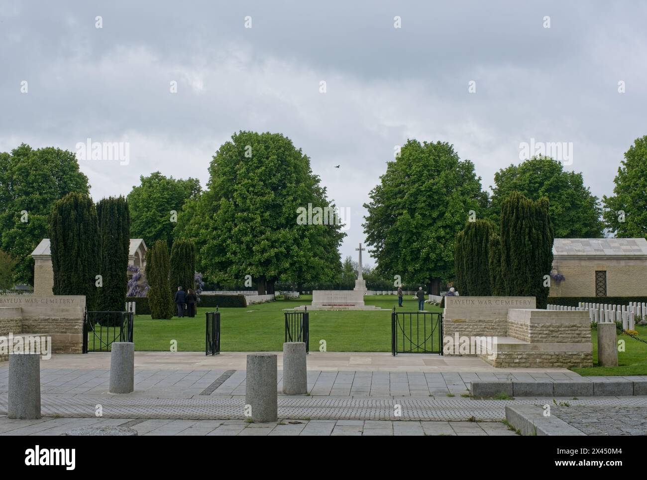 Bayeux, France - Apr 28, 2024: This Commonwealth war cemetery in Bayeux contains the graves of ...