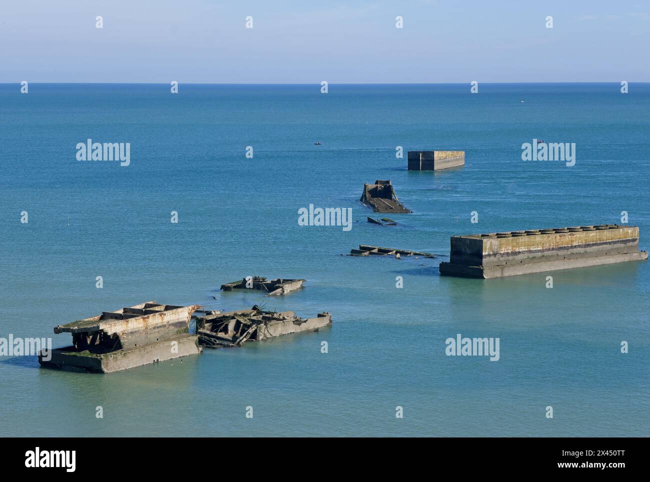Tracy-sur-Mer, France - Apr 29, 2024: What remain of Arromanches ...