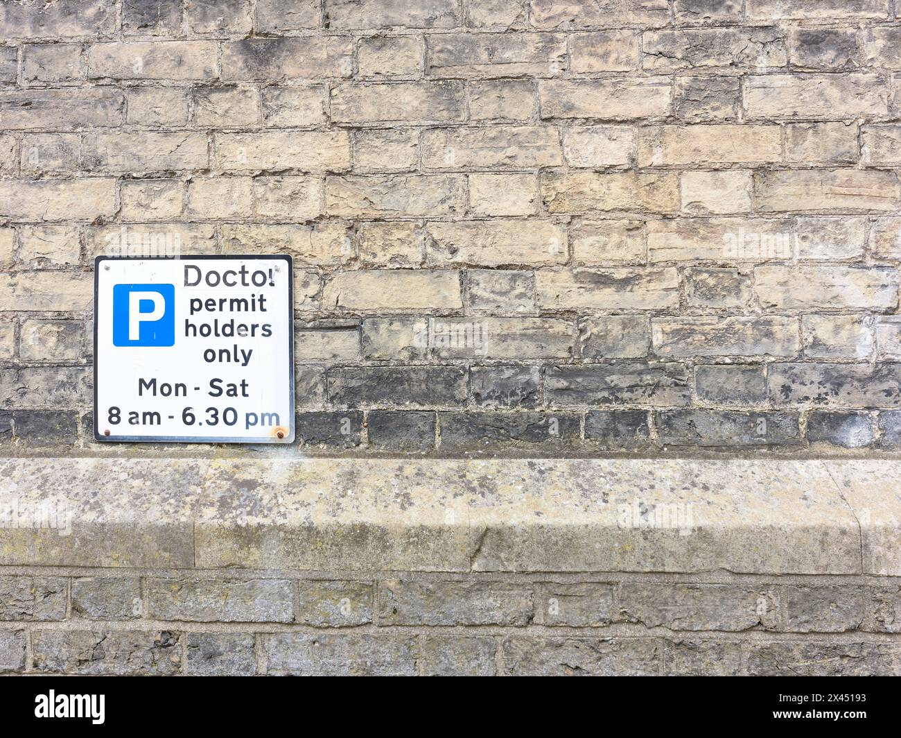 Parking for doctor permit holders only, Cambridge, England Stock Photo ...