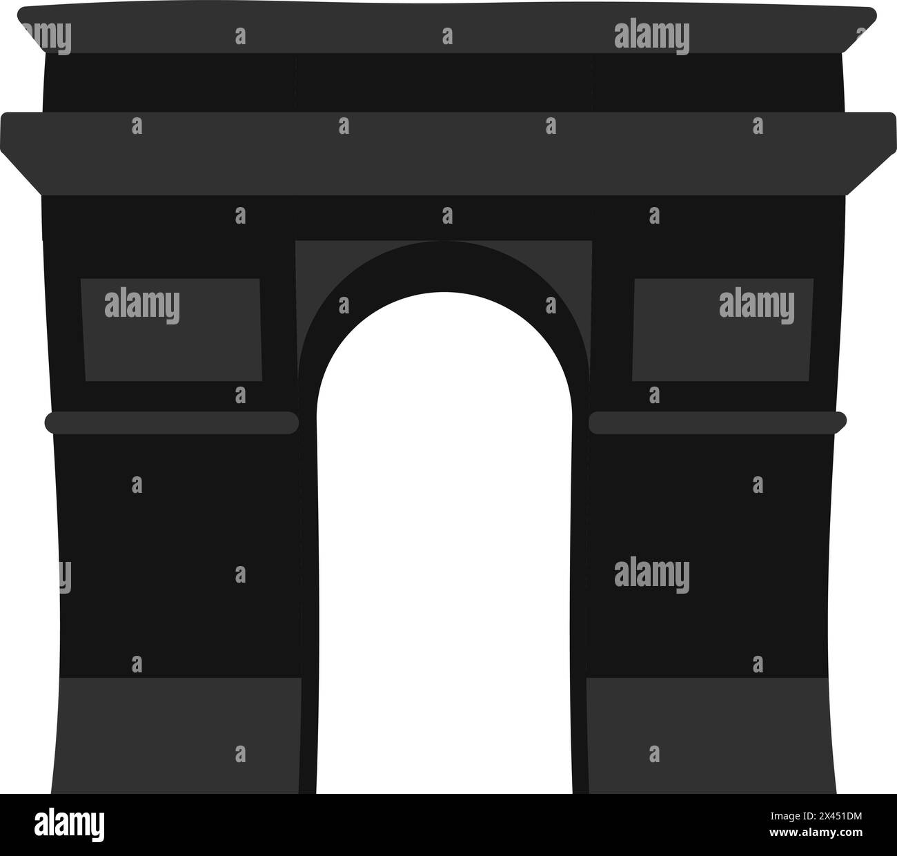 Flat cartoon black Arc de Triomphe icon Stock Vector Image & Art - Alamy