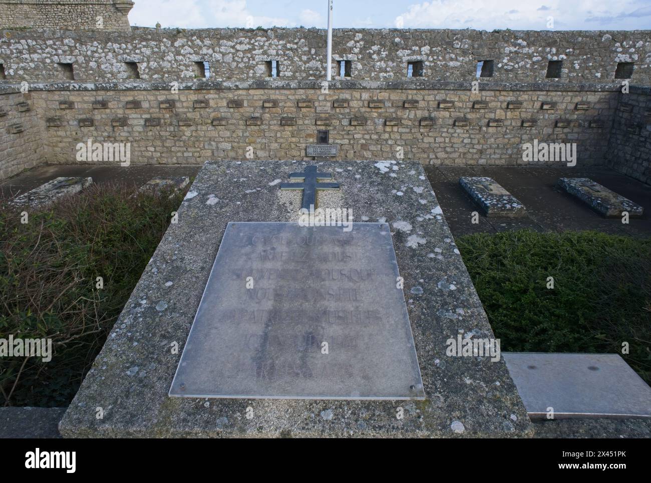 Port-Louis, France - Apr 1, 2024: Port-Louis Citadel and memorial to ...