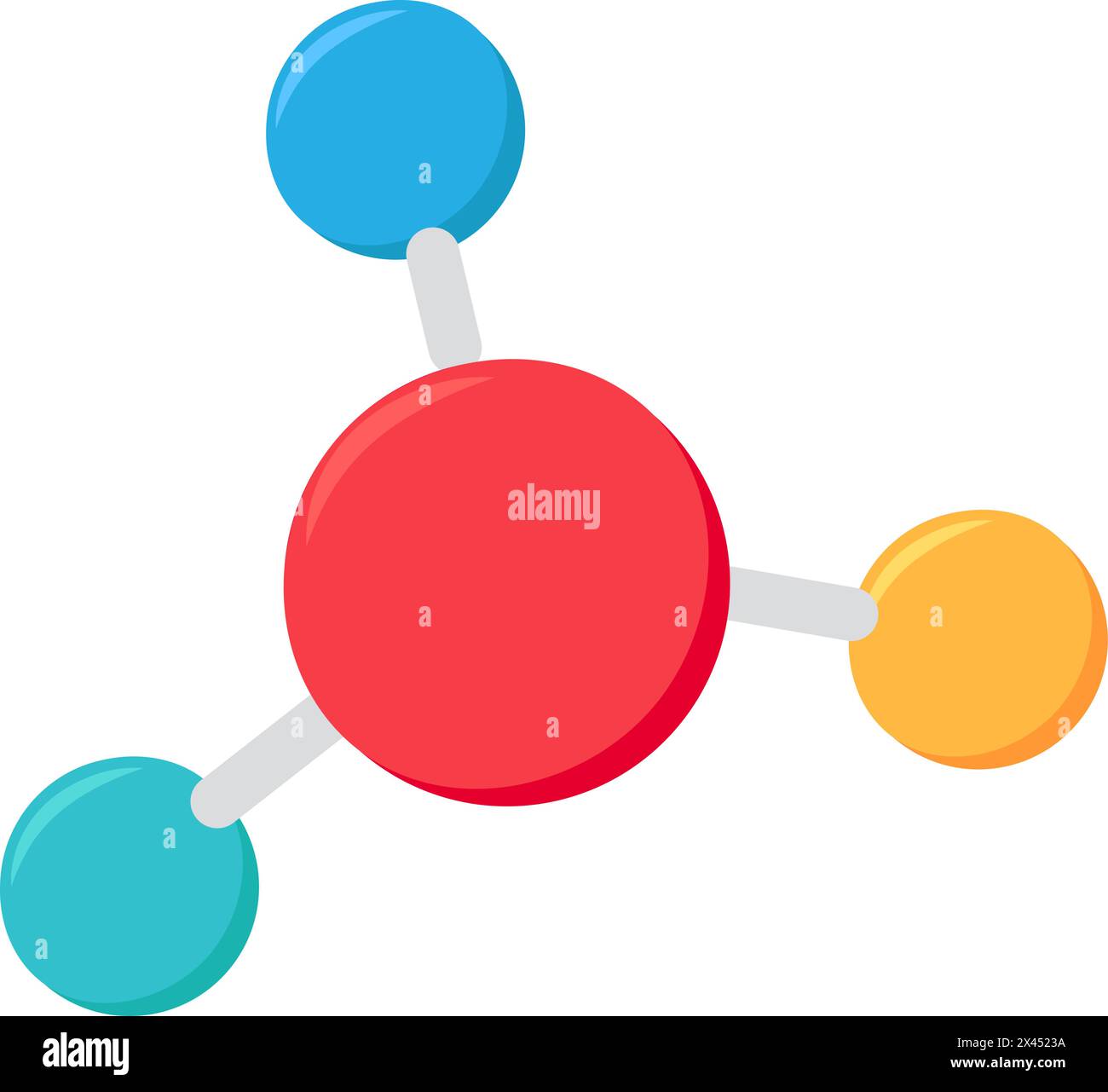Structure of simple molecule of medicine icon. Synthesis of complex ...