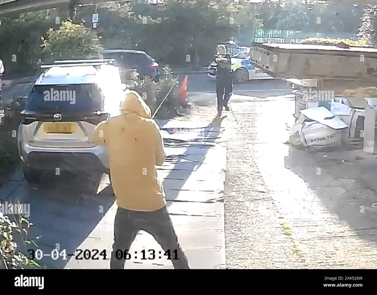 NUMBERPLATE PIXELATED BY PA PICTURE DESK Handout footage from a ...