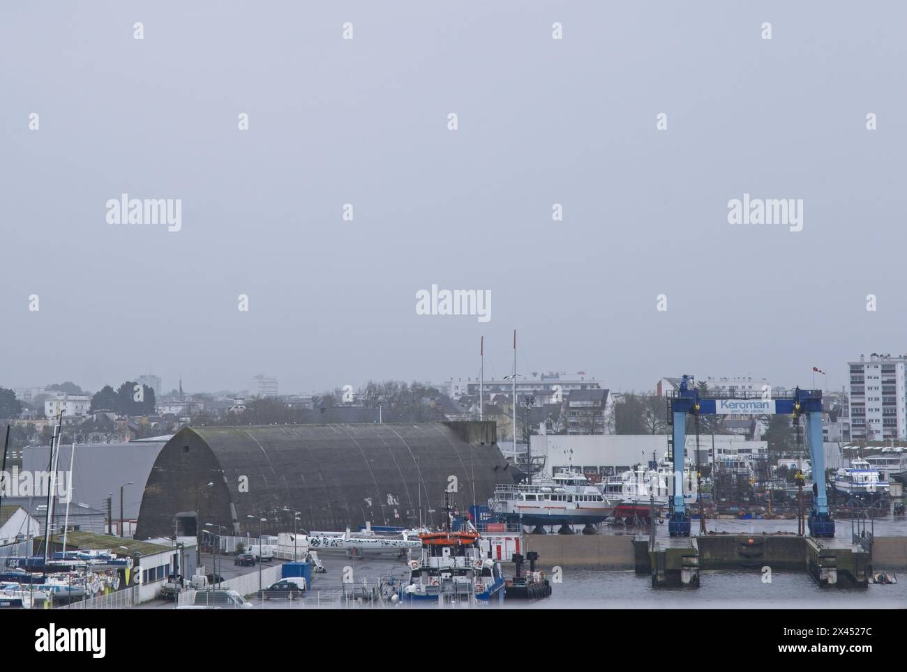 Lorient, France - Apr 2, 2024: German submarine base in Lorient. It's a ...