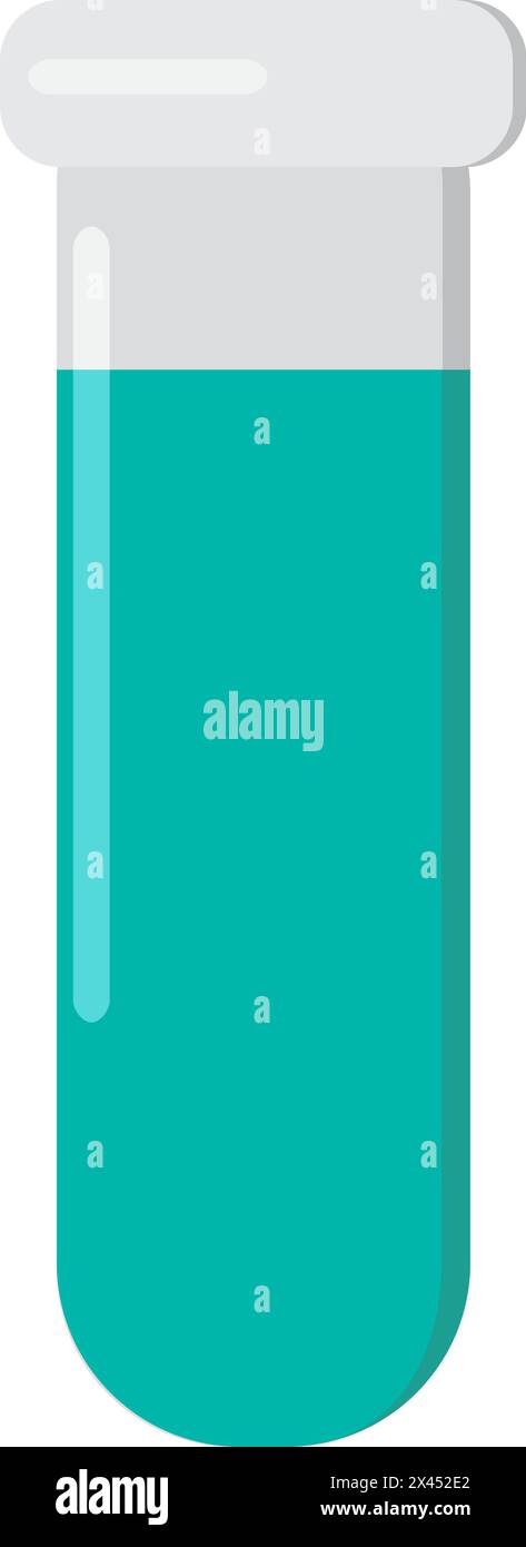 High test tube with green liquid icon. Collection of tests, medical ...
