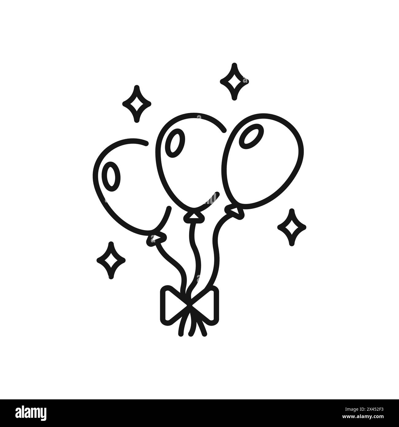 Color linear editable inflatable balloons vector. Decoration for the ...