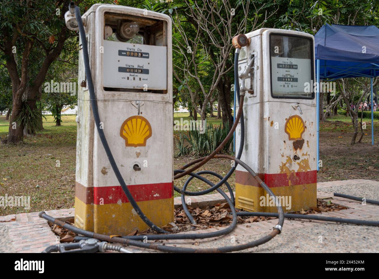 A gasoline or diesel pump from Luang Prabang in Laos Asia Stock Photo ...